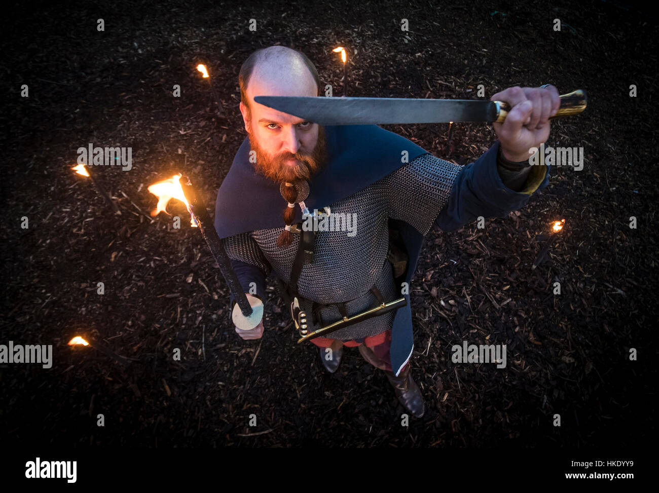 Flaming torch ahead jorvik viking festival hi-res stock photography and ...