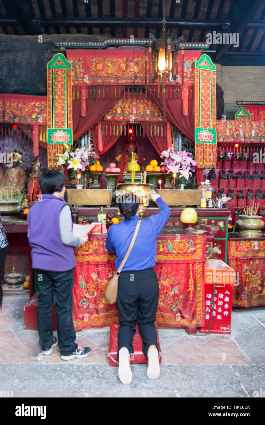 the altar of Hung Shing temple in Tai O village, Hong Kong Stock Photo ...