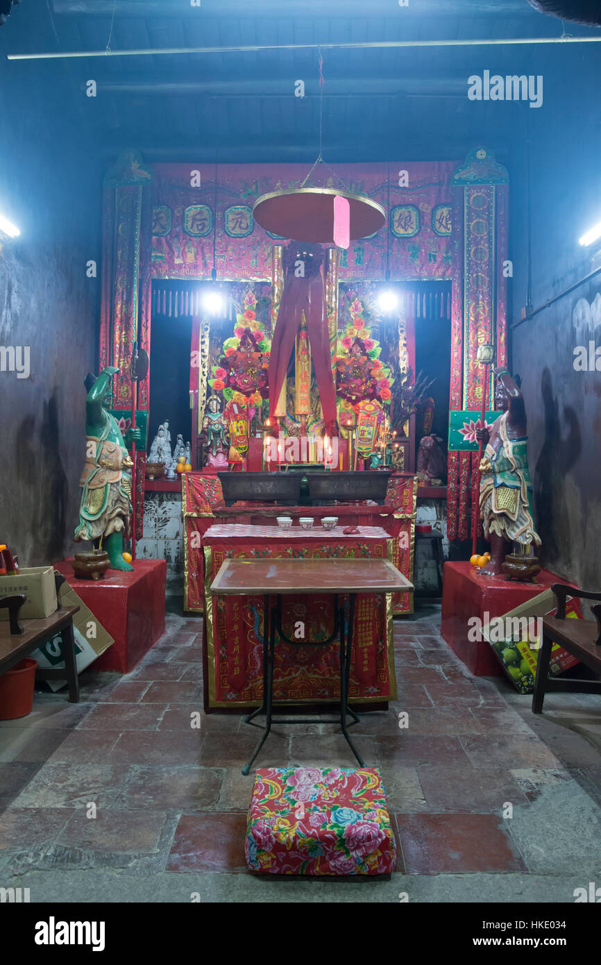 the altar of Hung Shing temple in Tai O village, Hong Kong Stock Photo ...