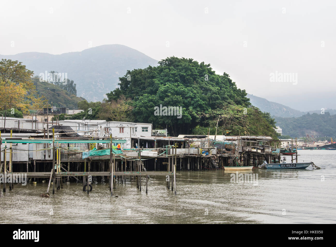 Traditional village of Tai O with houses on stilts. Hong Kong Stock ...