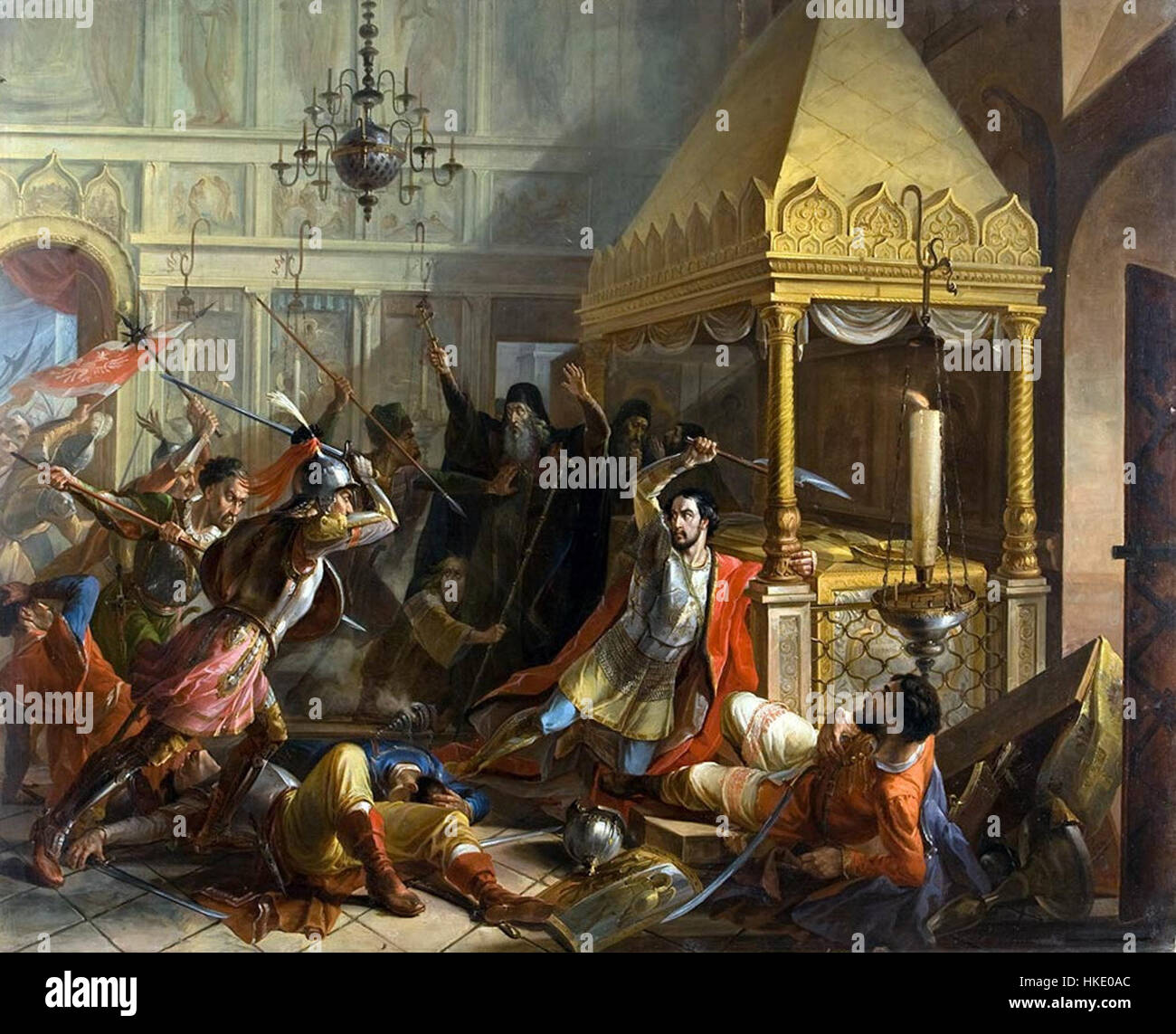 This artwork, 'The Death of Volkonsky' by Demidov, depicts a tragic ...