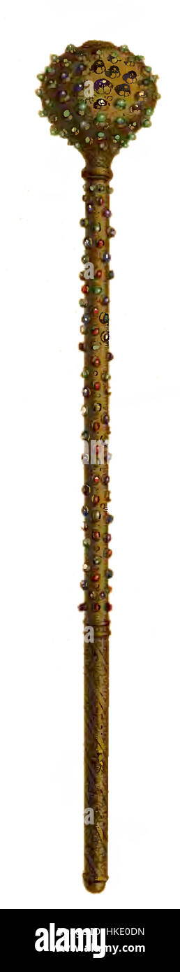 This painting depicts the bulawa, a ceremonial mace, held by Field ...
