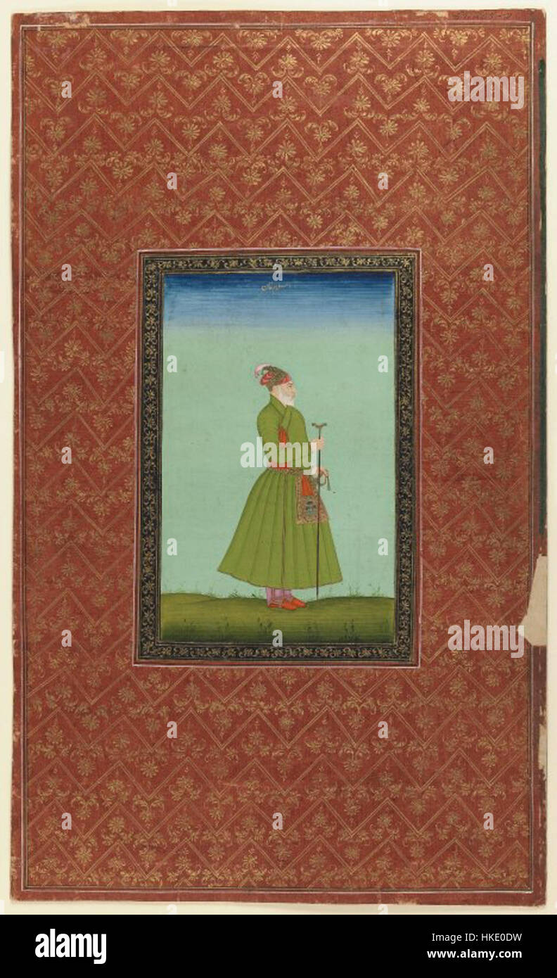 A painting featuring the figure of Islam Khan Rumi, held in the ...