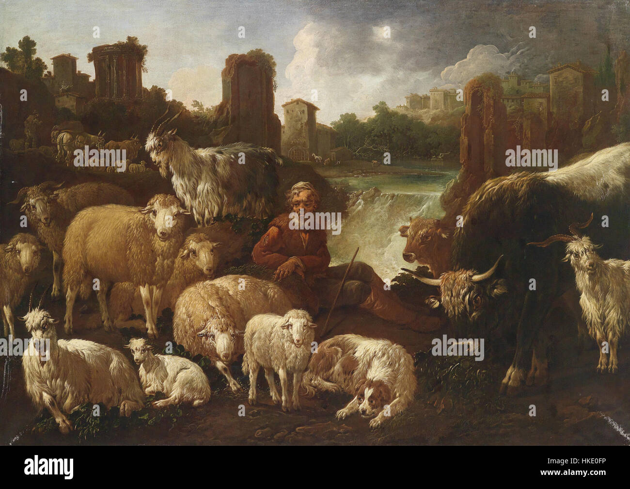 'Hirten mit Herde 2' by Domenico Brandi depicts a shepherd with his ...