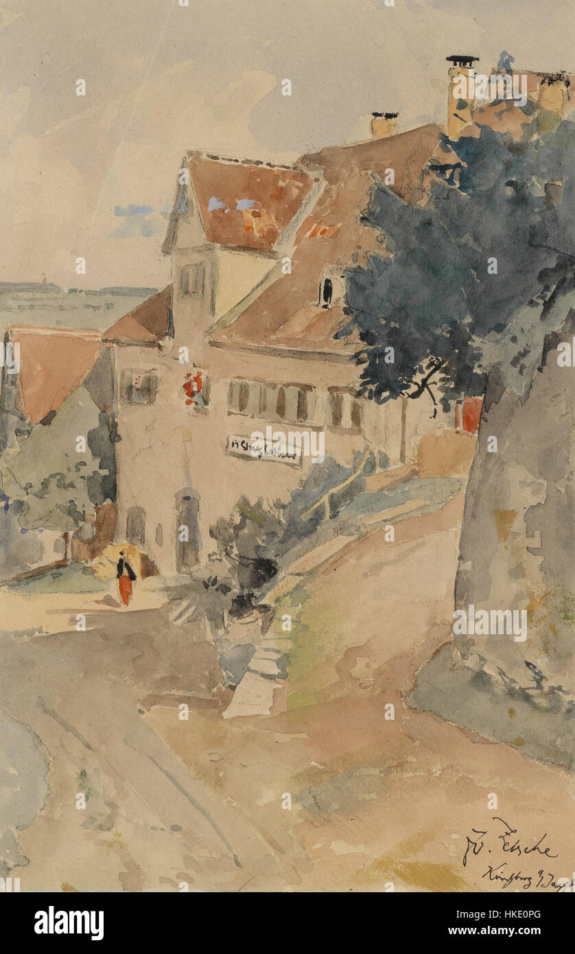 This artwork by Eduard Zetsche depicts a scene from Kirchberg an der ...