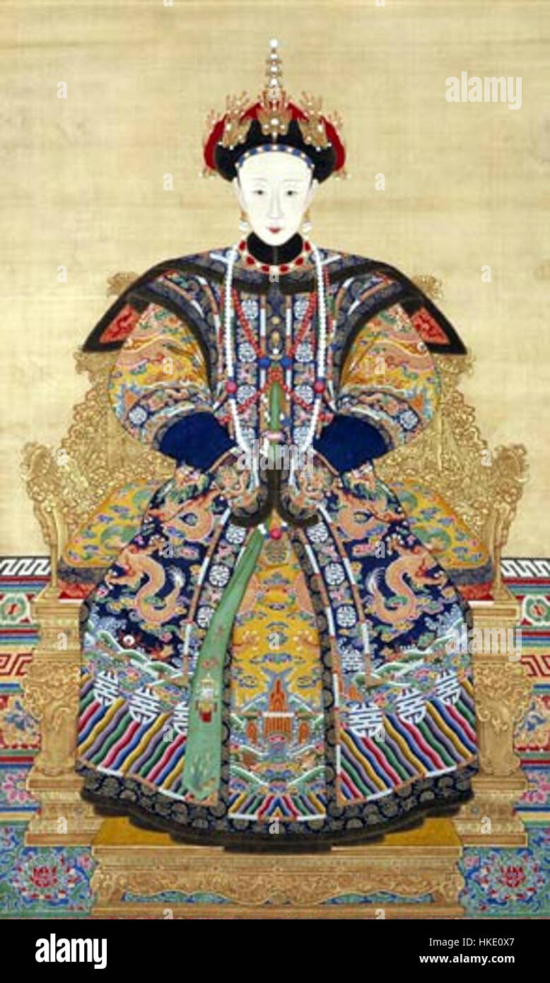 This painting portrays Empress XiaoShu, a figure in Chinese history ...