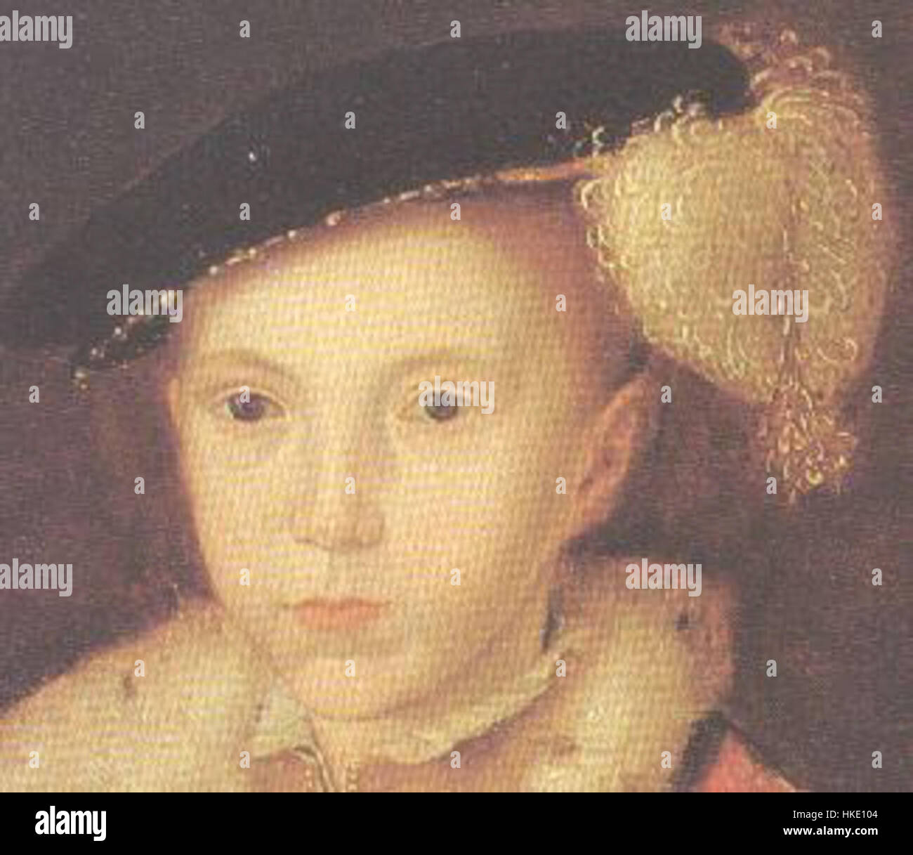 This portrait of Edward VI, the King of England, presents a regal ...