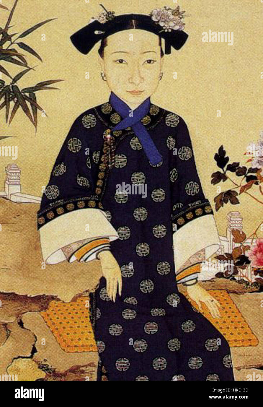 The painting 'East Empress Dowager' depicts a historical portrait of a ...