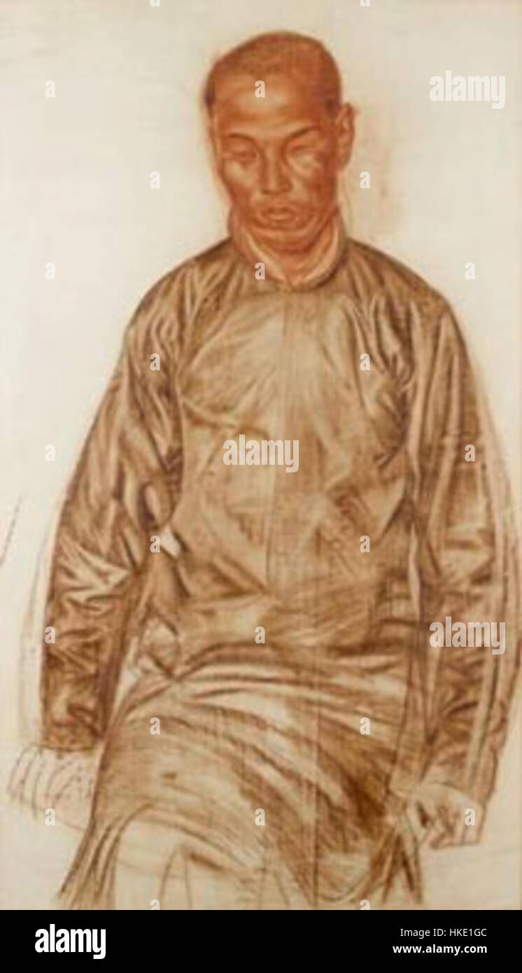 This portrait by A. Yakovlev features an Asian man in traditional ...