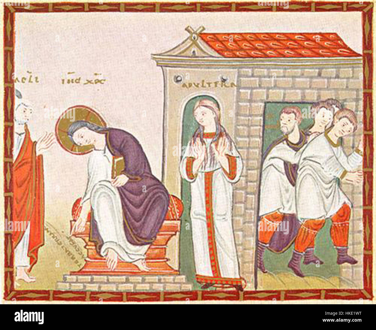 This illuminated manuscript page from the Codex Egberti depicts the ...