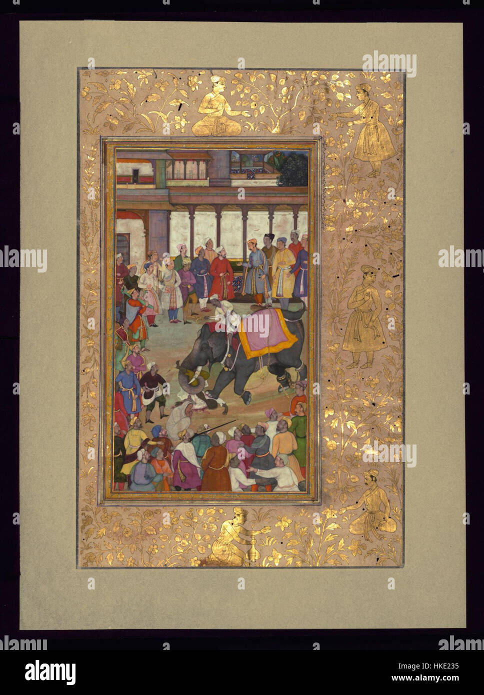 'Execution by Elephant' is a historical painting depicting the ancient ...