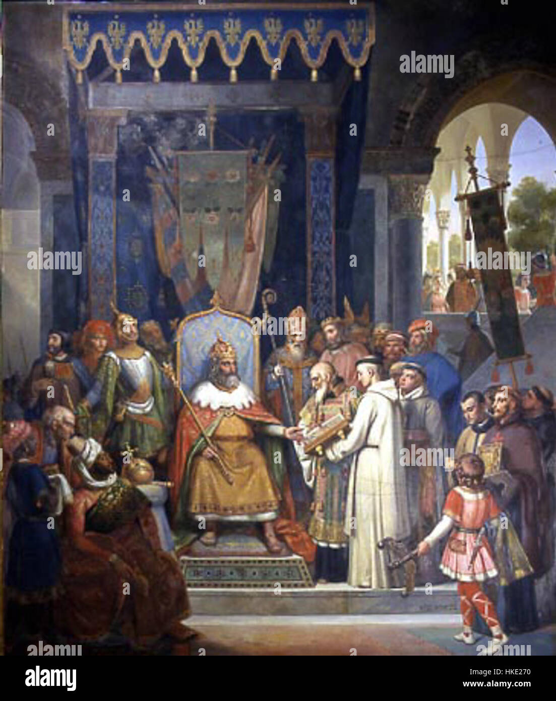 'Charlemagne et Alcuin' is an artwork depicting the historical figures ...