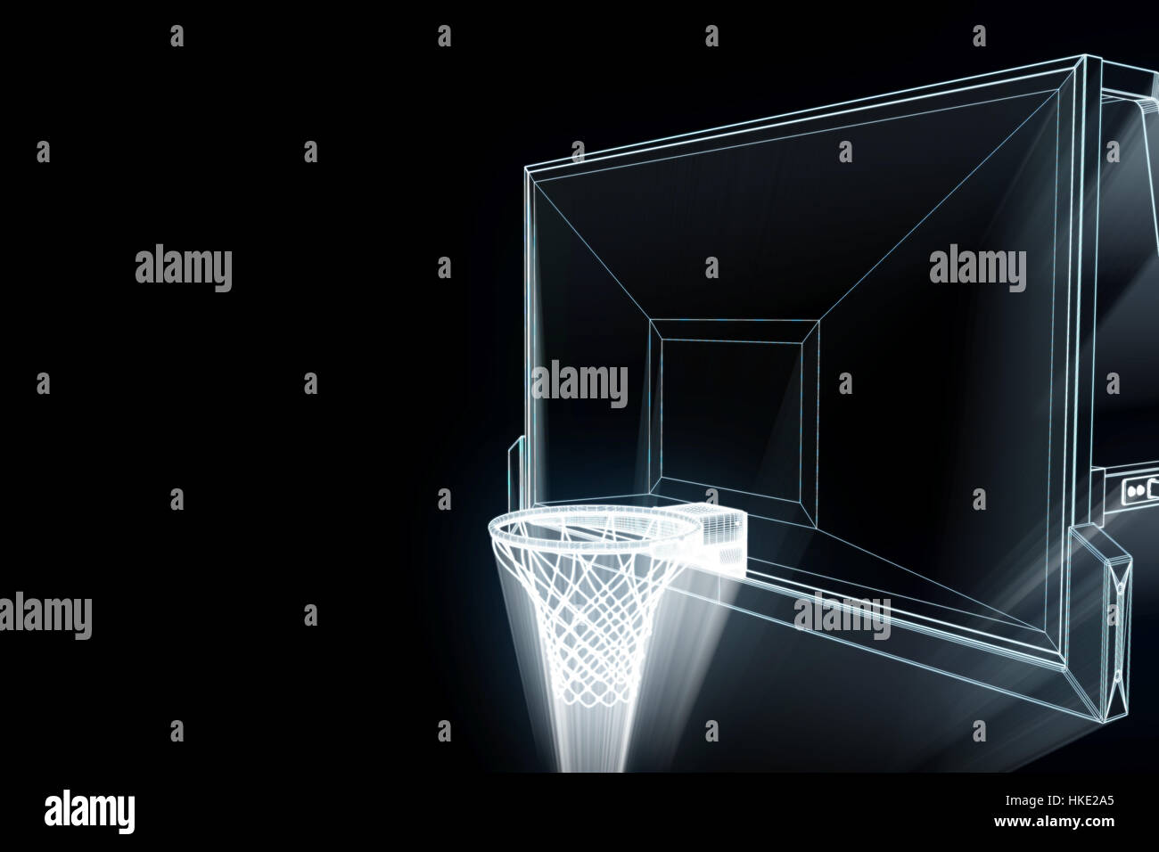 Basketball in futuristic Hologram Style. Nice 3D Render Stock Photo - Alamy