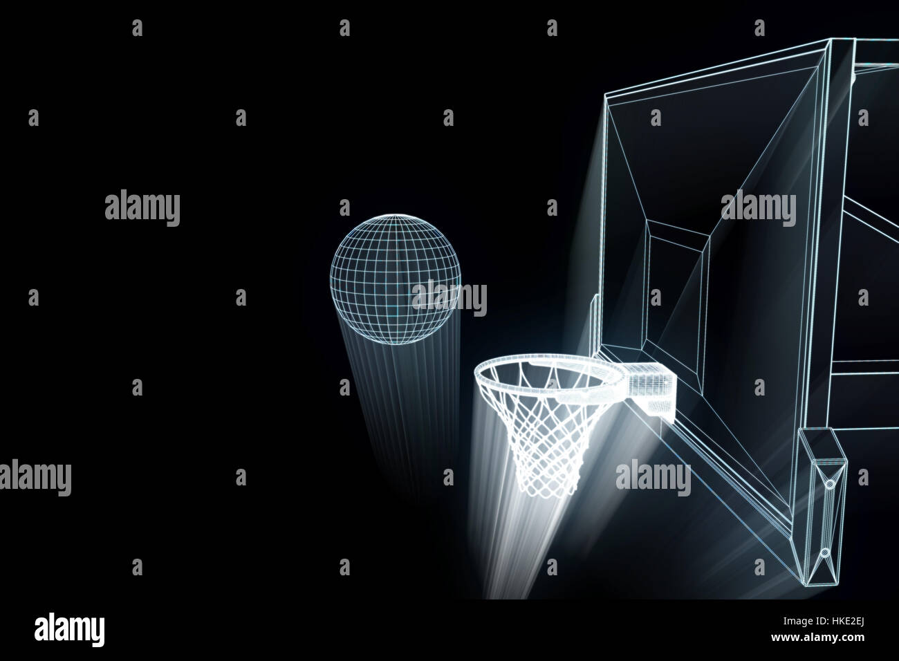Basketball in futuristic Hologram Style. Nice 3D Render Stock Photo - Alamy