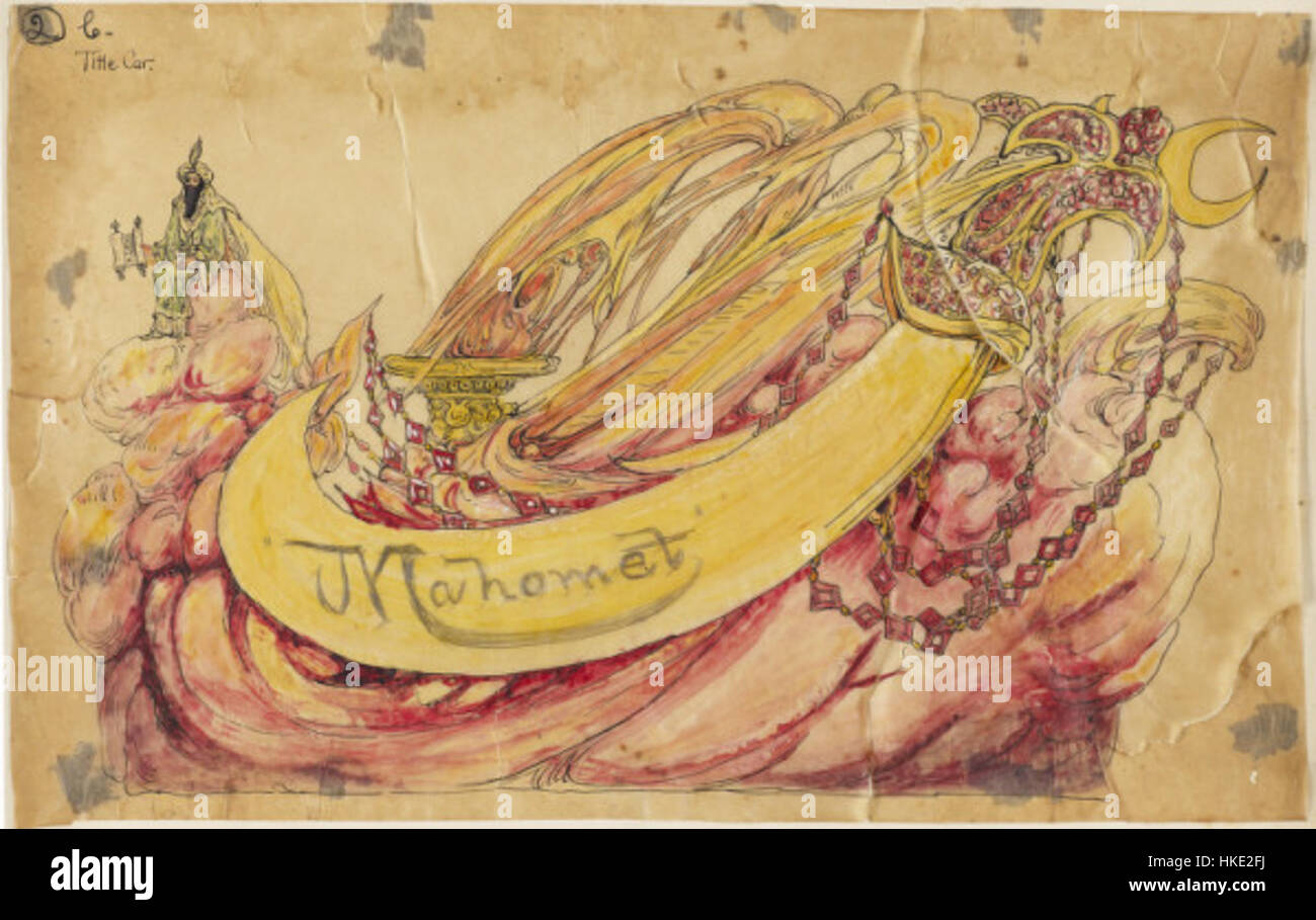 'Comus 1910 Mahomet' is a painting that illustrates a scene from the ...