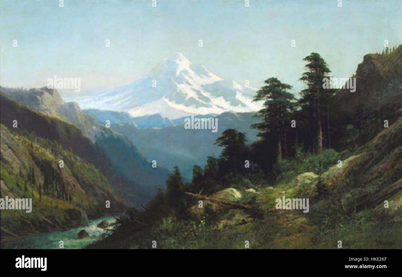Frederick Ferdinand Schafer Mount Hood from the Dalles, Oregon Stock ...