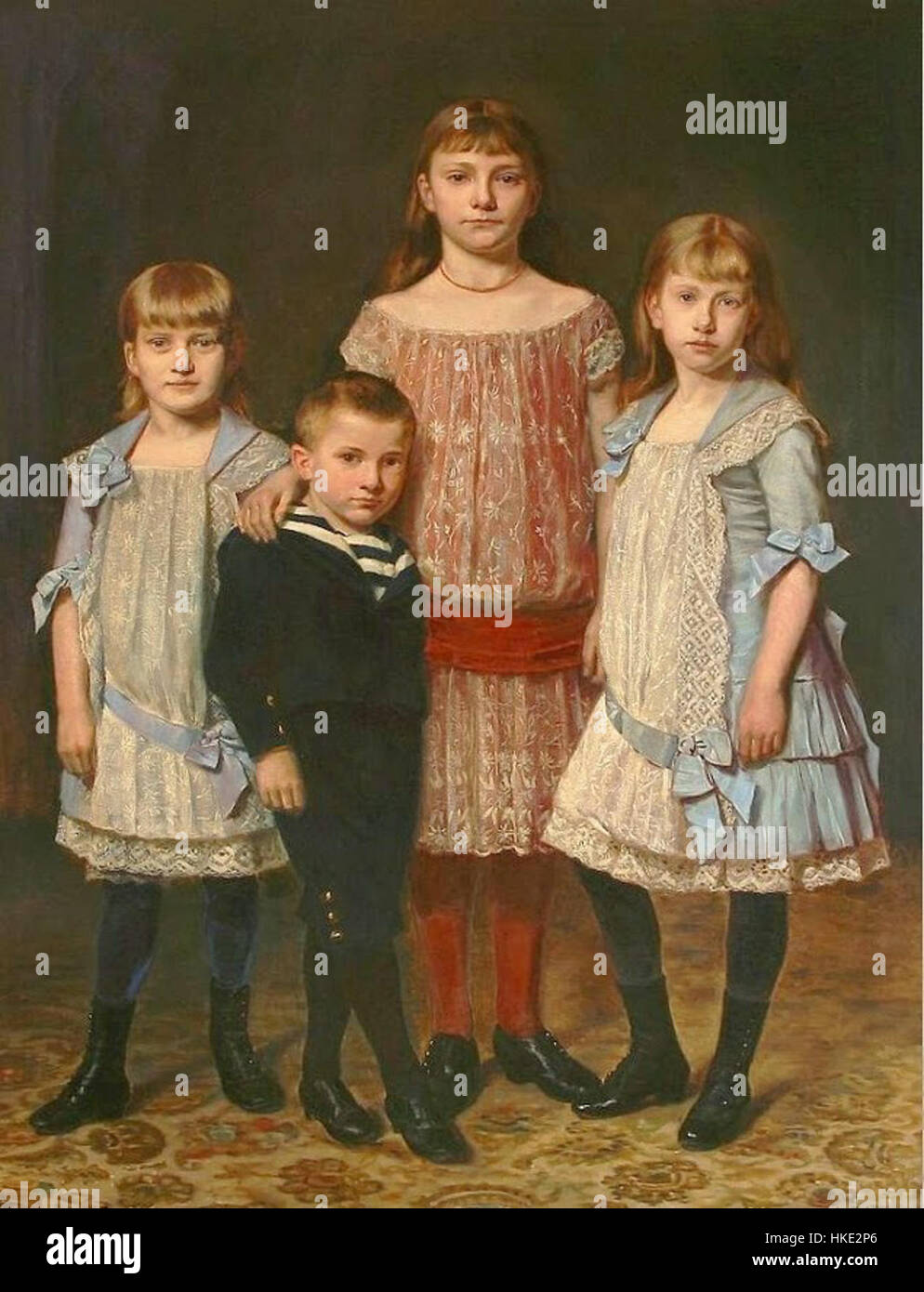 This 19th-century portrait captures four siblings dressed in their ...