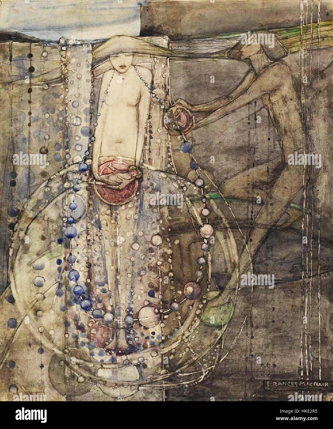 Frances MacDonald's painting 'Man Makes The Beads of Life' explores the ...