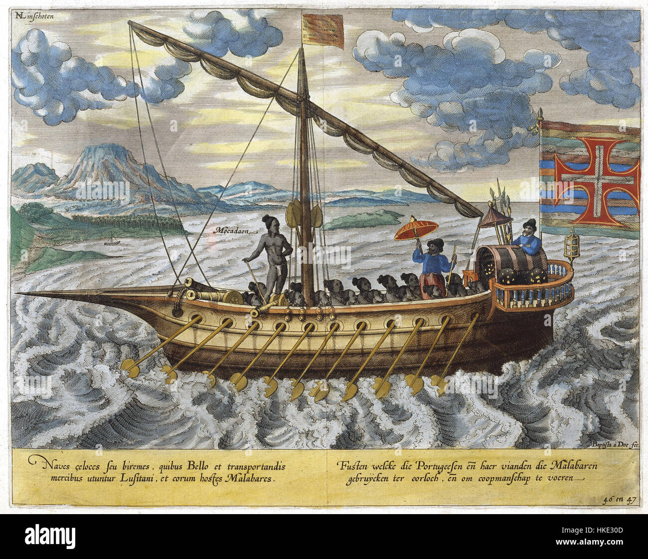 Jan Huygen van Linschoten’s 'Fusta' painting offers a detailed ...