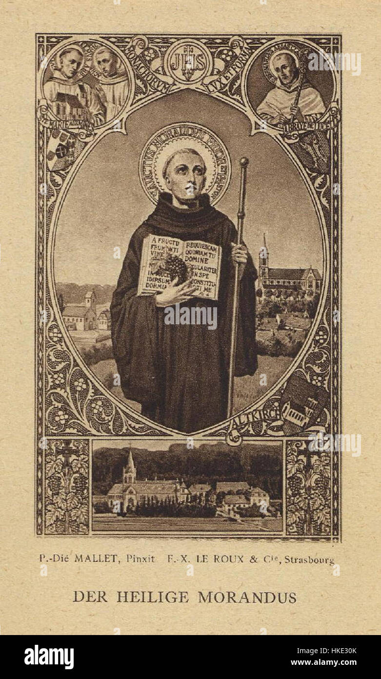 This early 20th-century painting depicts St. Morandus, a Christian ...