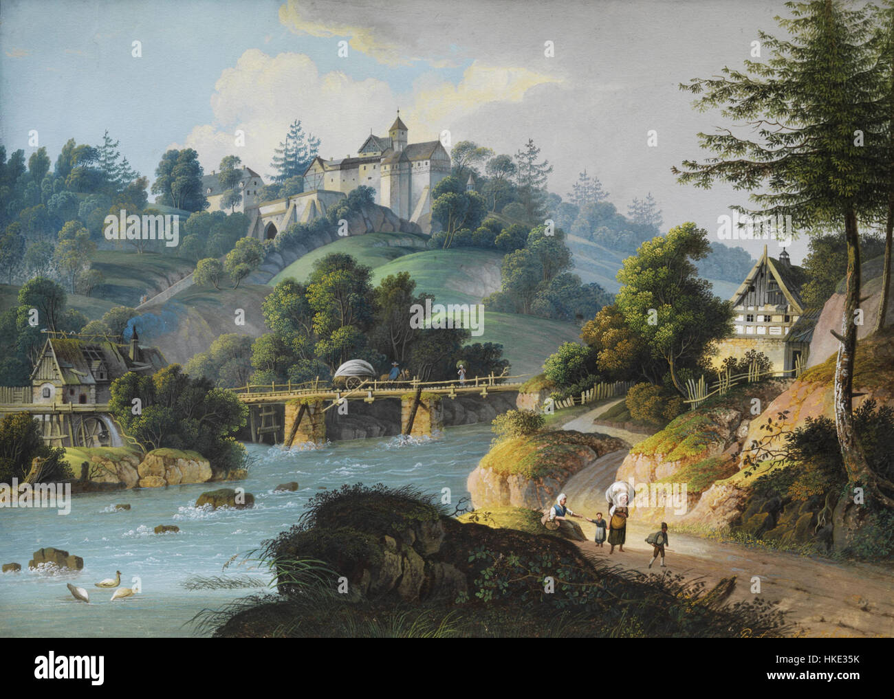 The painting 'Die Burg Rauenstein' depicts the Rauenstein Castle in ...
