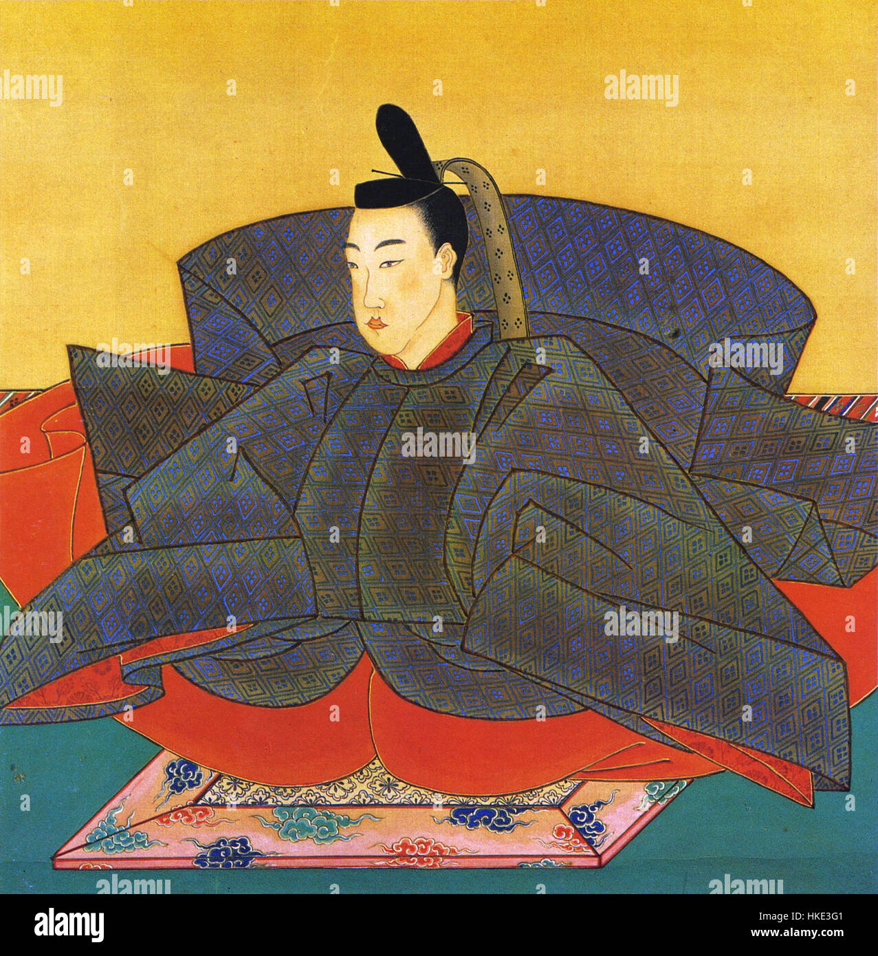 A historical portrait of Emperor Momozono of Japan, captured in ...