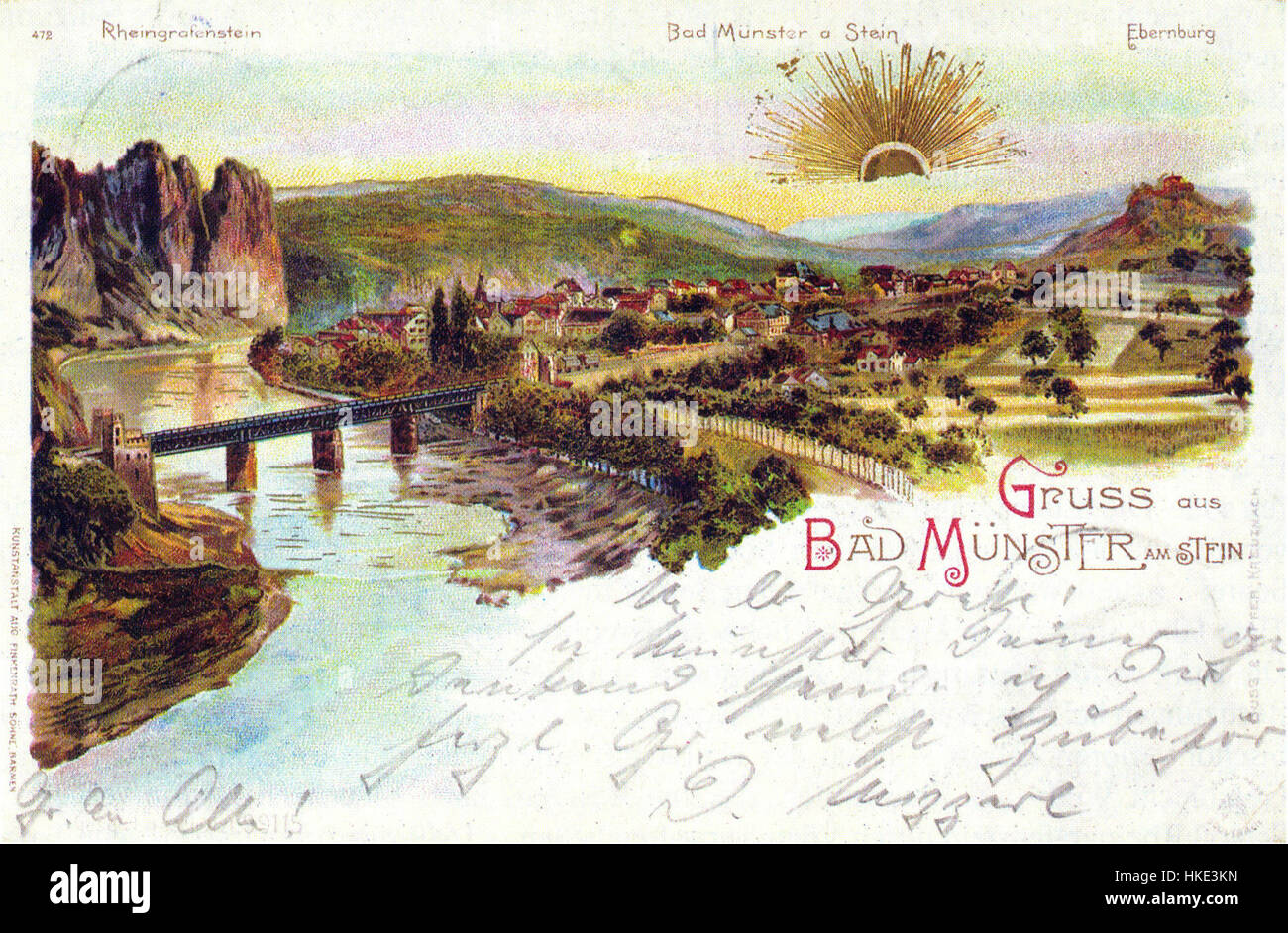 The *Gruss aus Bad Muenster* postcard from 1902 offers a historical ...