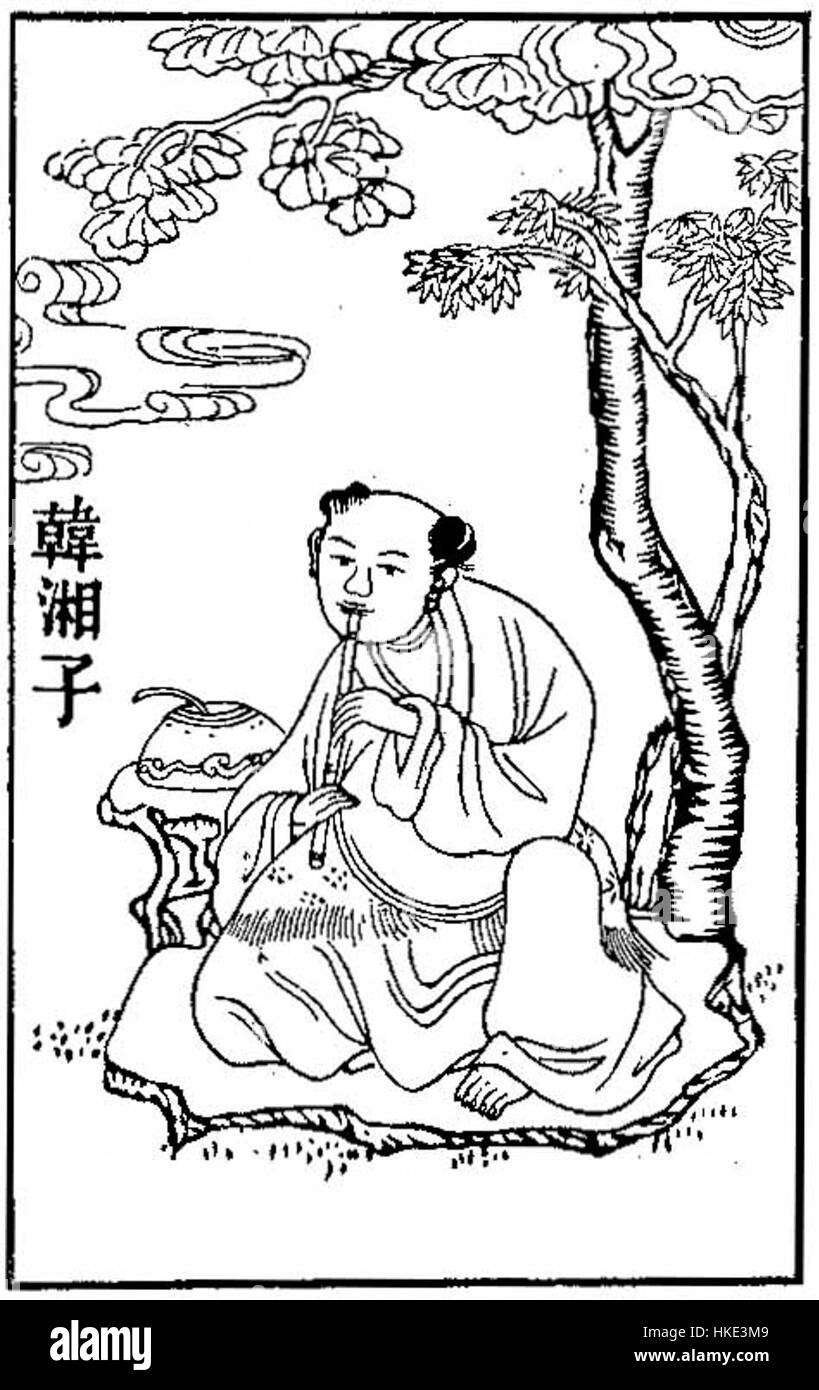 'Han Xiangzi' is a traditional Chinese painting portraying the Taoist ...