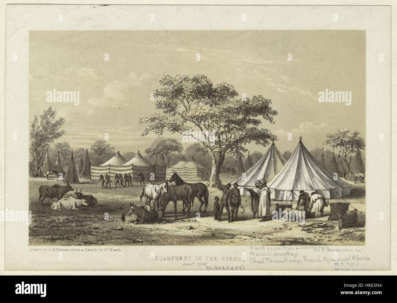 'Encampment in the Forest' is a painting depicting a military camp in ...