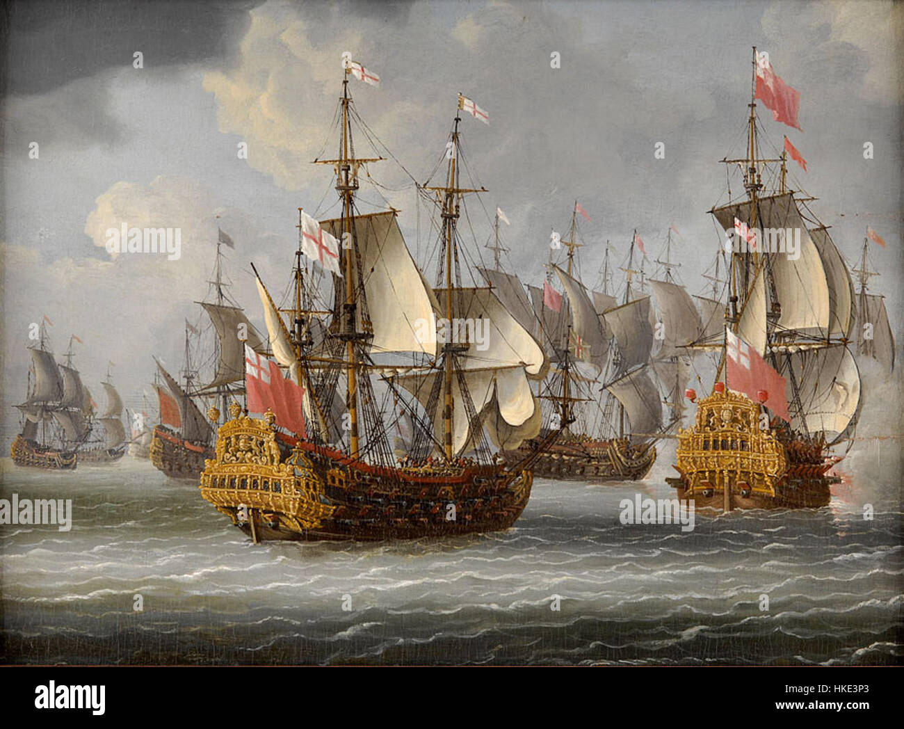 'Englische Marine 17 Jh' is a painting depicting the English Navy ...