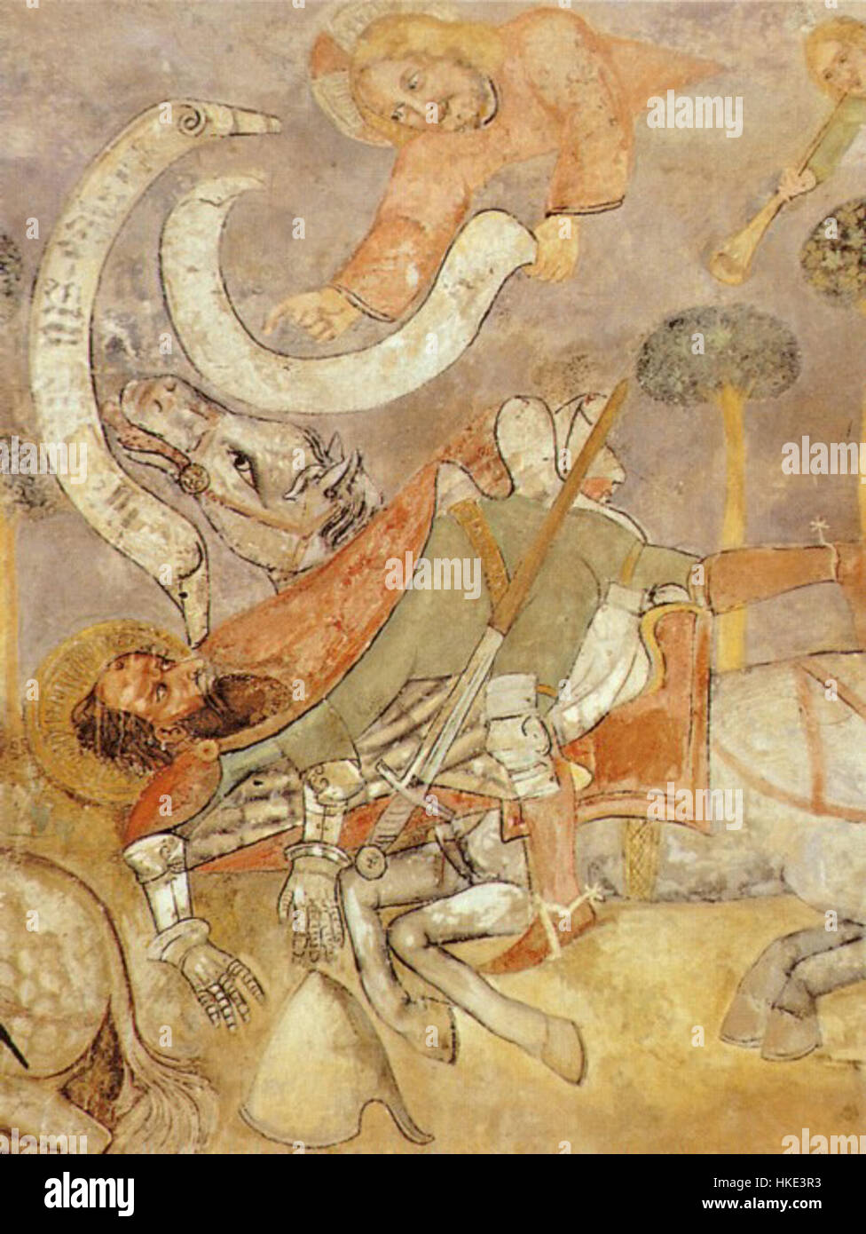 A fresco painting depicting the moment of 'Saulussturz' (the conversion ...