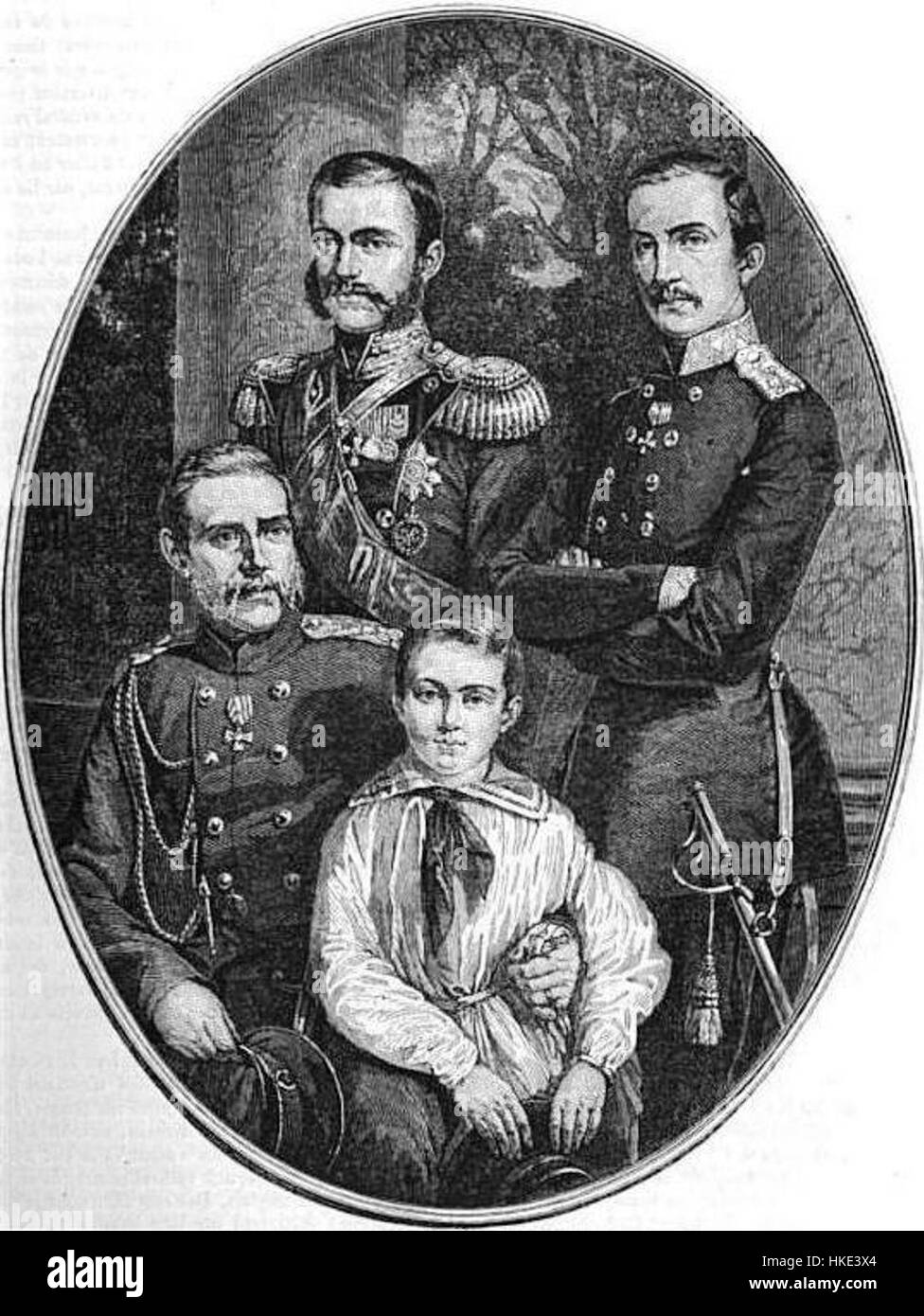 A portrait of the Grand Dukes of Russia, capturing their regal attire ...