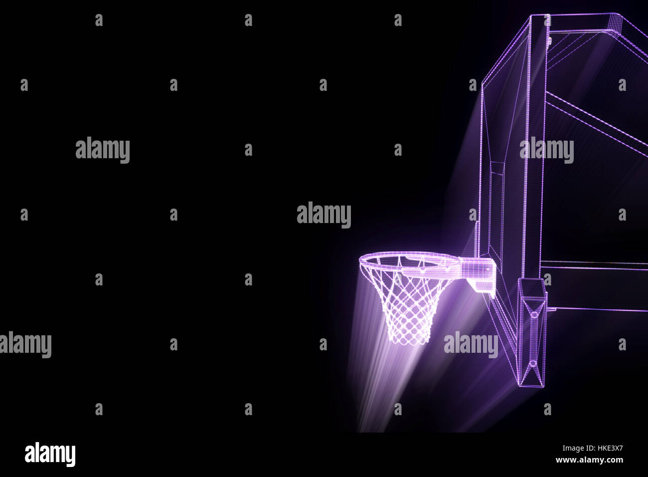 Basketball in futuristic Hologram Style. Nice 3D Render Stock Photo - Alamy