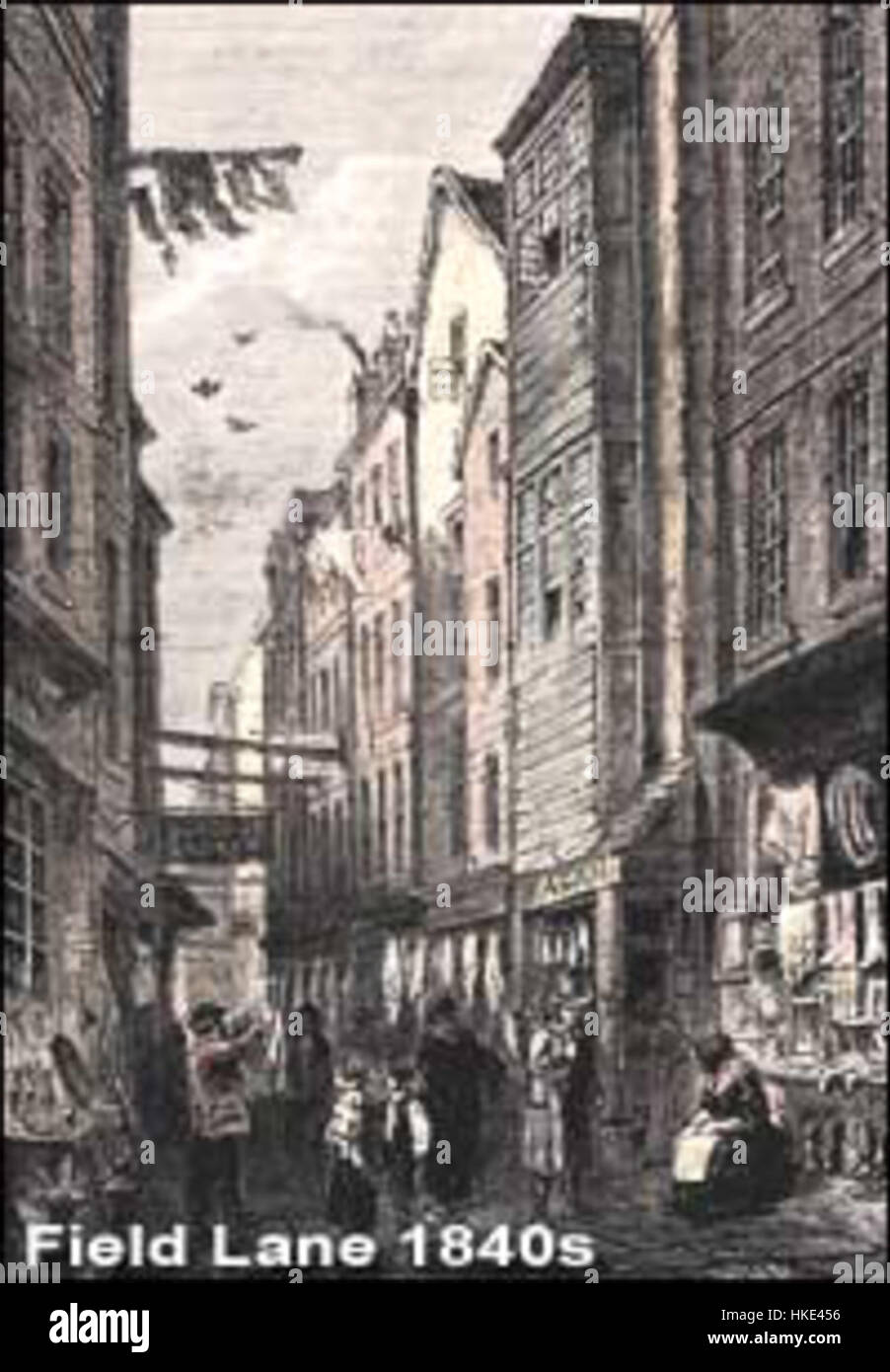 Field Lane in the 1840s represents a snapshot of historical urban life ...
