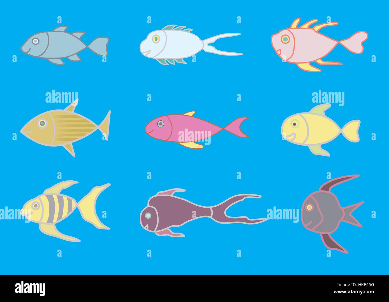 Colorful fish vector vectors Stock Vector Images - Alamy