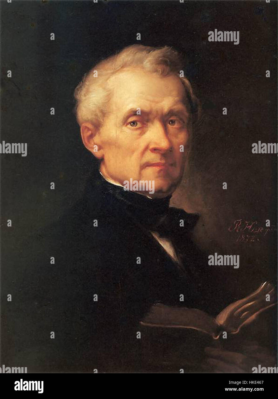 The 'Autoportret' (Self-portrait) by Hadziewicz, created in 1872 ...