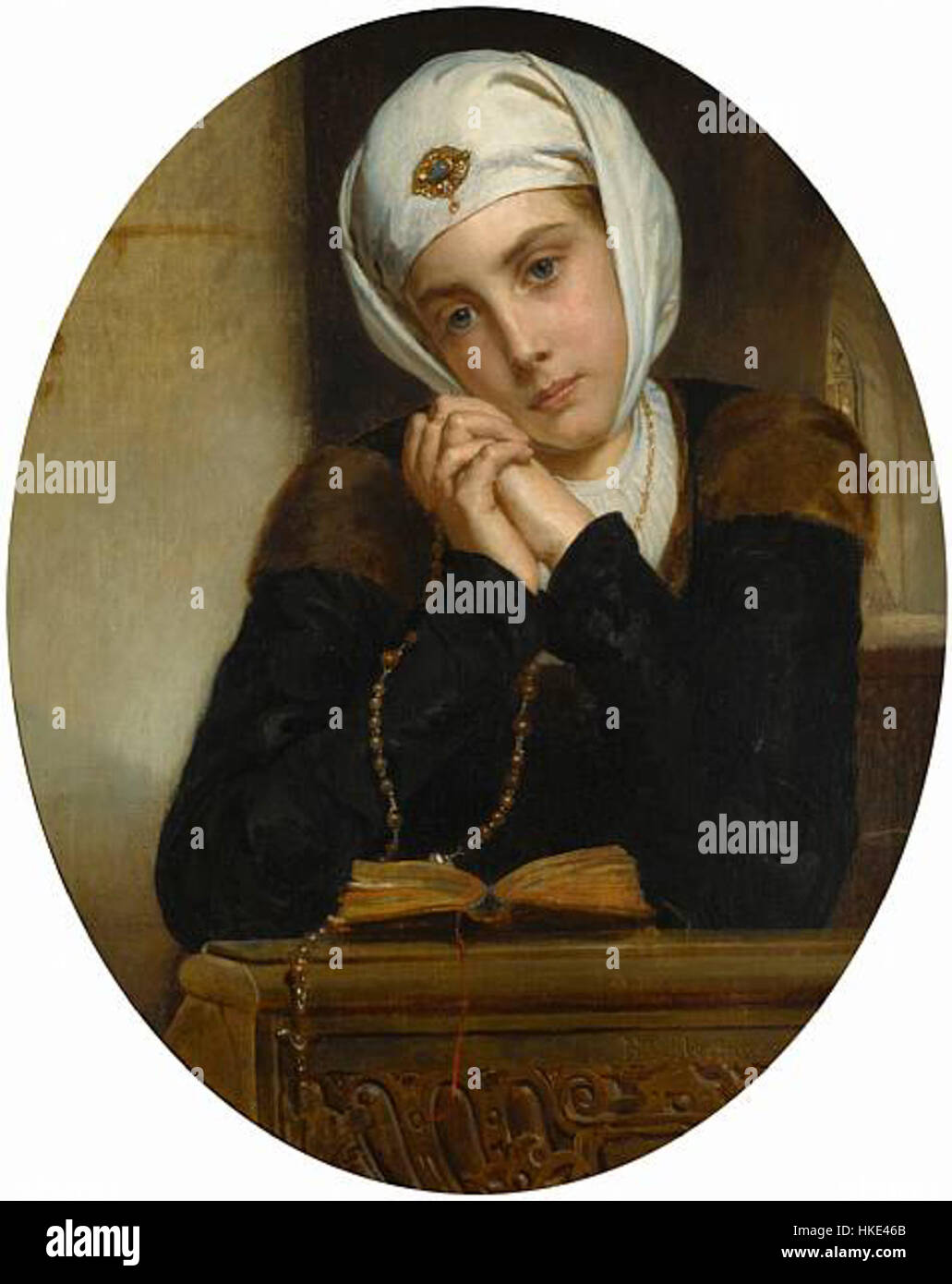 *Lost in Thought* (1868) by Henry Guillaume Schlesinger is a portrayal ...