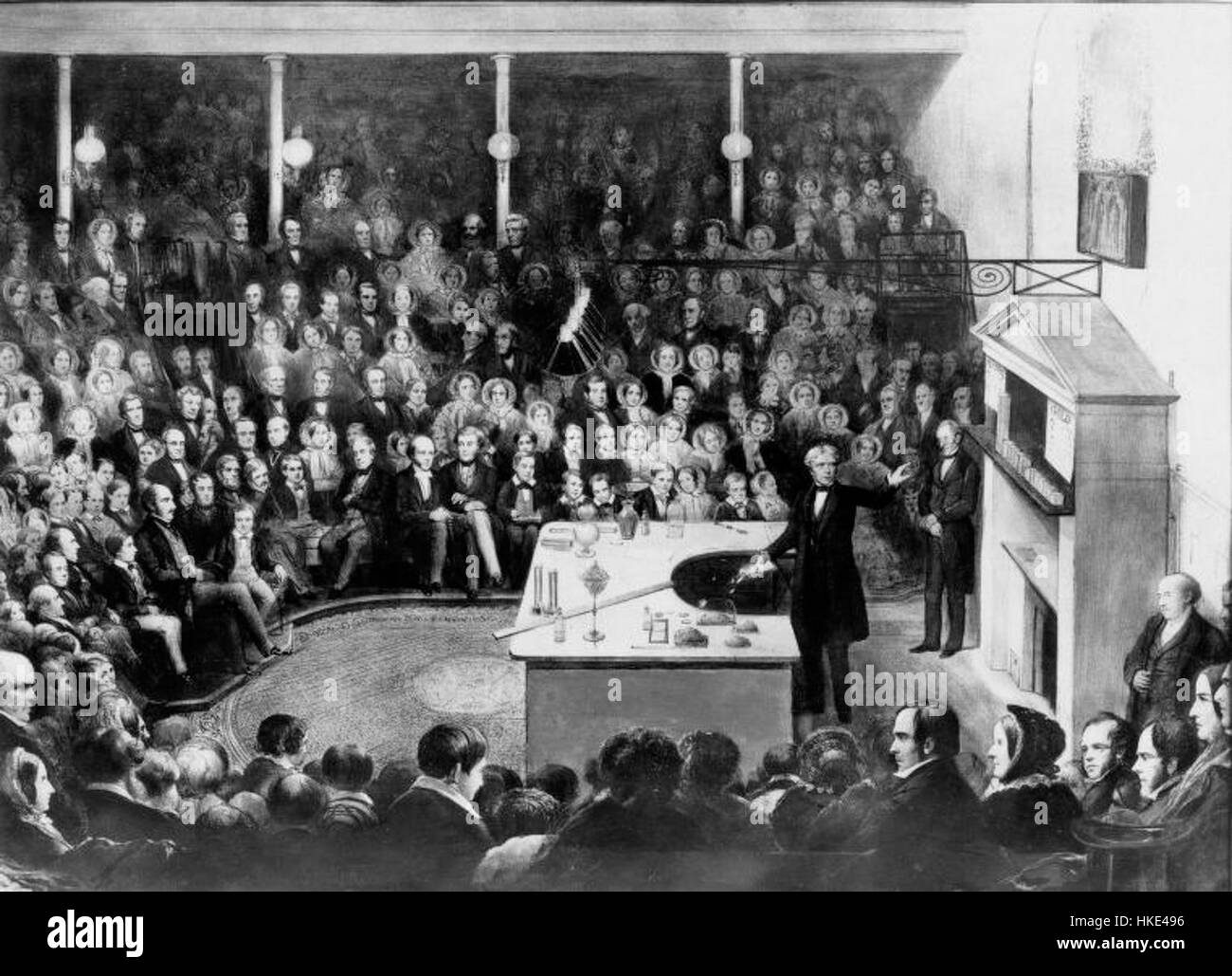 The painting of Michael Faraday's Christmas Lecture captures a moment ...