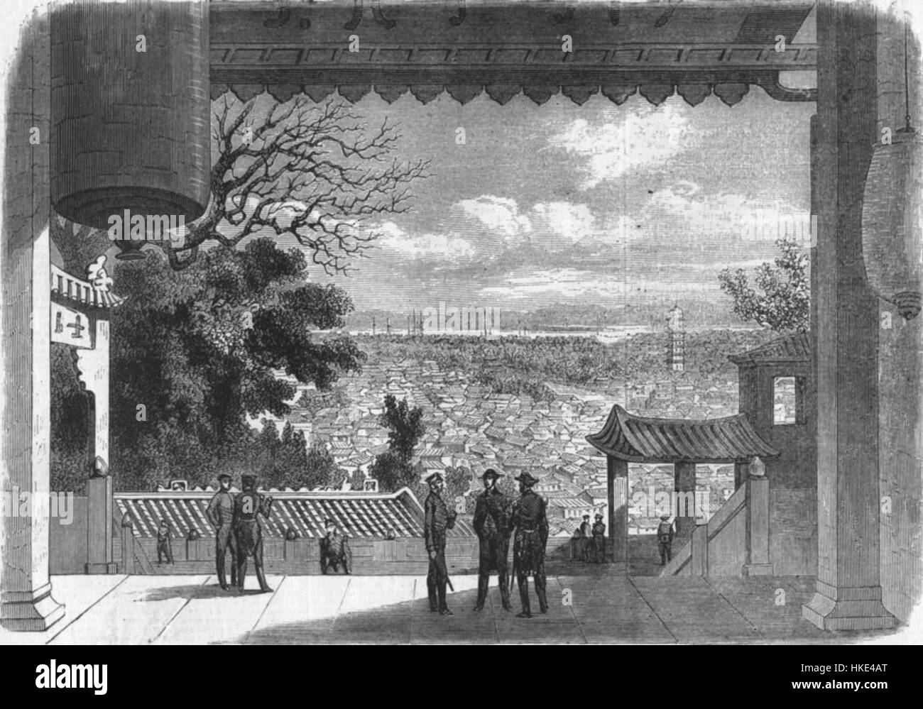 The painting 'Head Quarters of the Allies, Canton' depicts the military ...