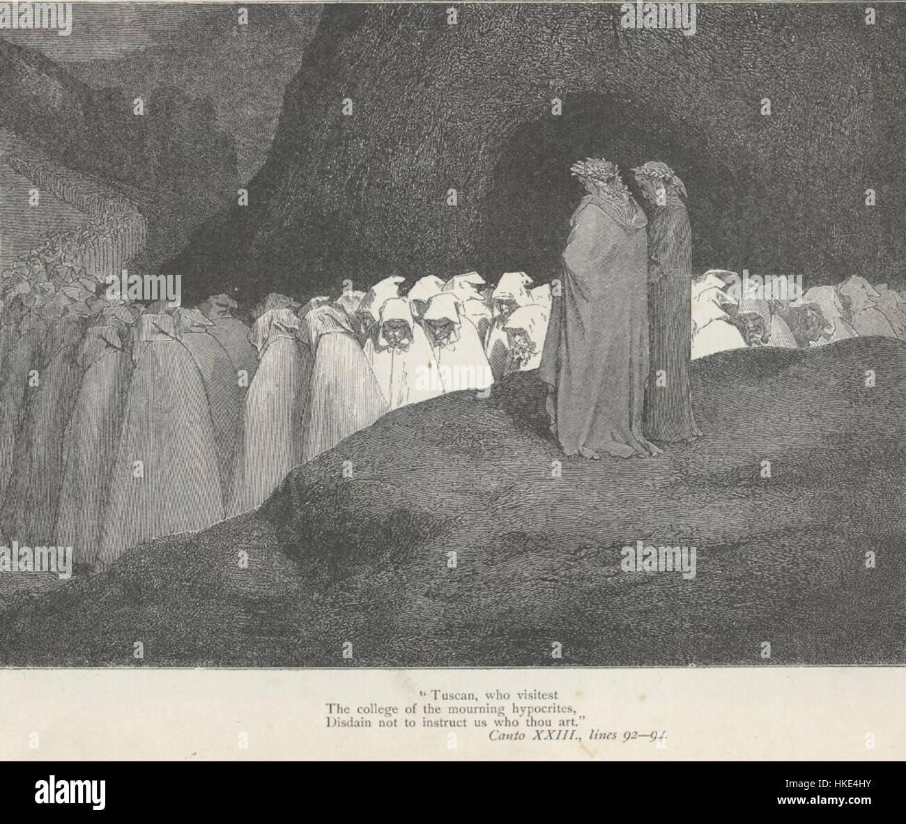 This artwork represents a scene from Dante's 'Inferno', illustrating ...