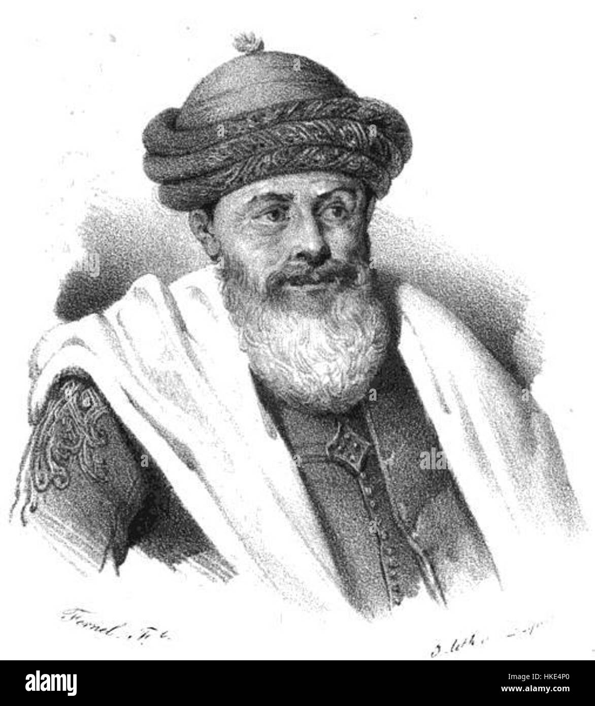 The painting of Hussein Pacha by Fernel portrays the notable historical ...