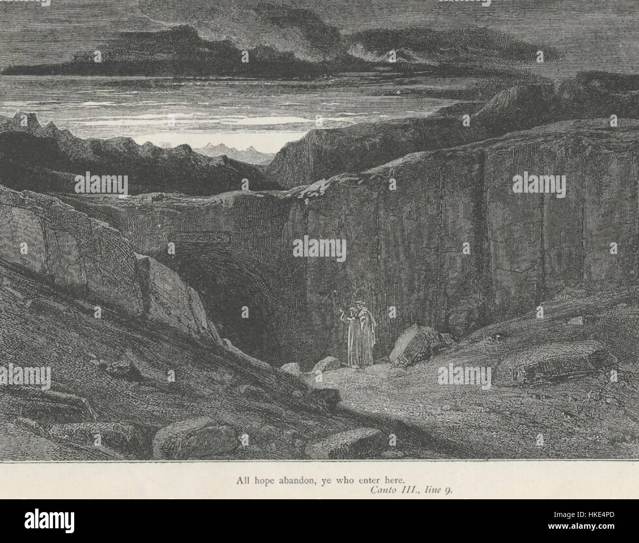 A painting inspired by Dante's Inferno, specifically Canto 3, line 9 ...