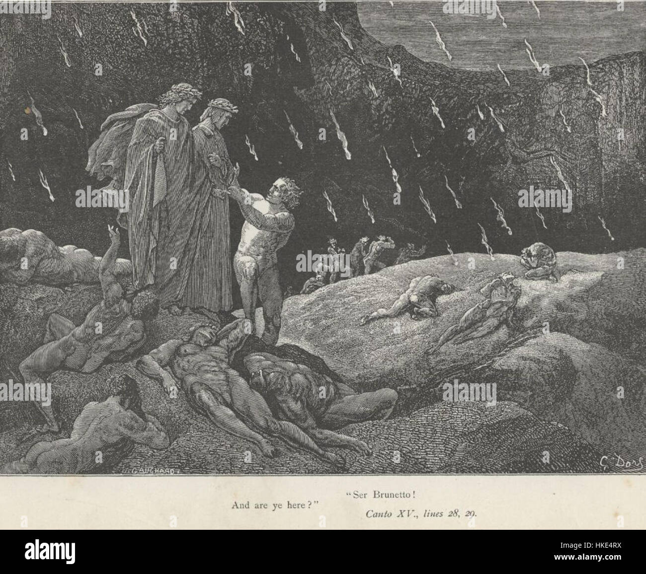 Inferno Canto 15 verses 28 29 Stock Photo - Alamy
