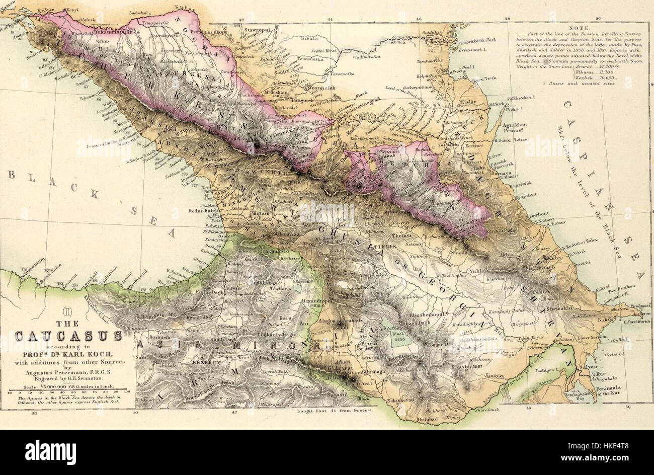 This map from 1872 by Fullarton & Co. depicts the Caucasus and Crimea ...