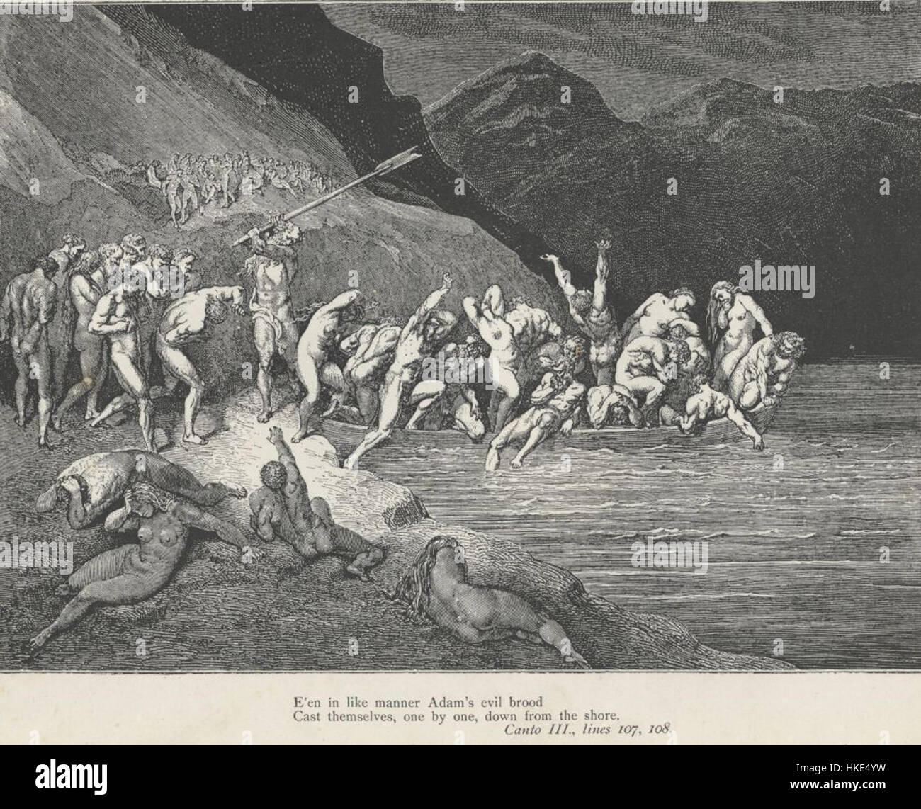 This artwork, inspired by Dante's Inferno, portrays Charon, the ...