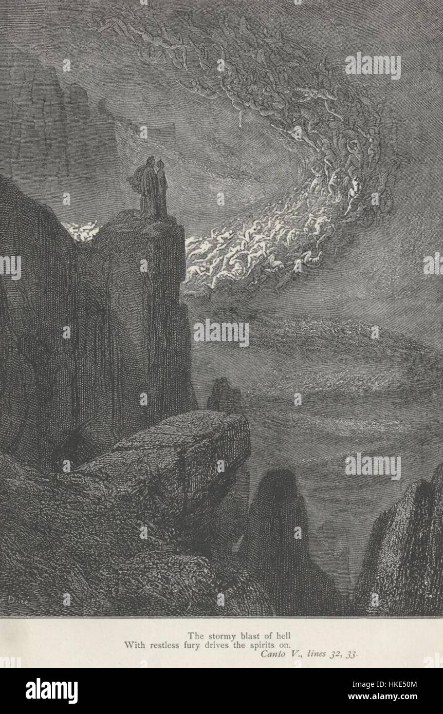 The artwork 'Inferno Canto 5' illustrates the powerful emotional and ...
