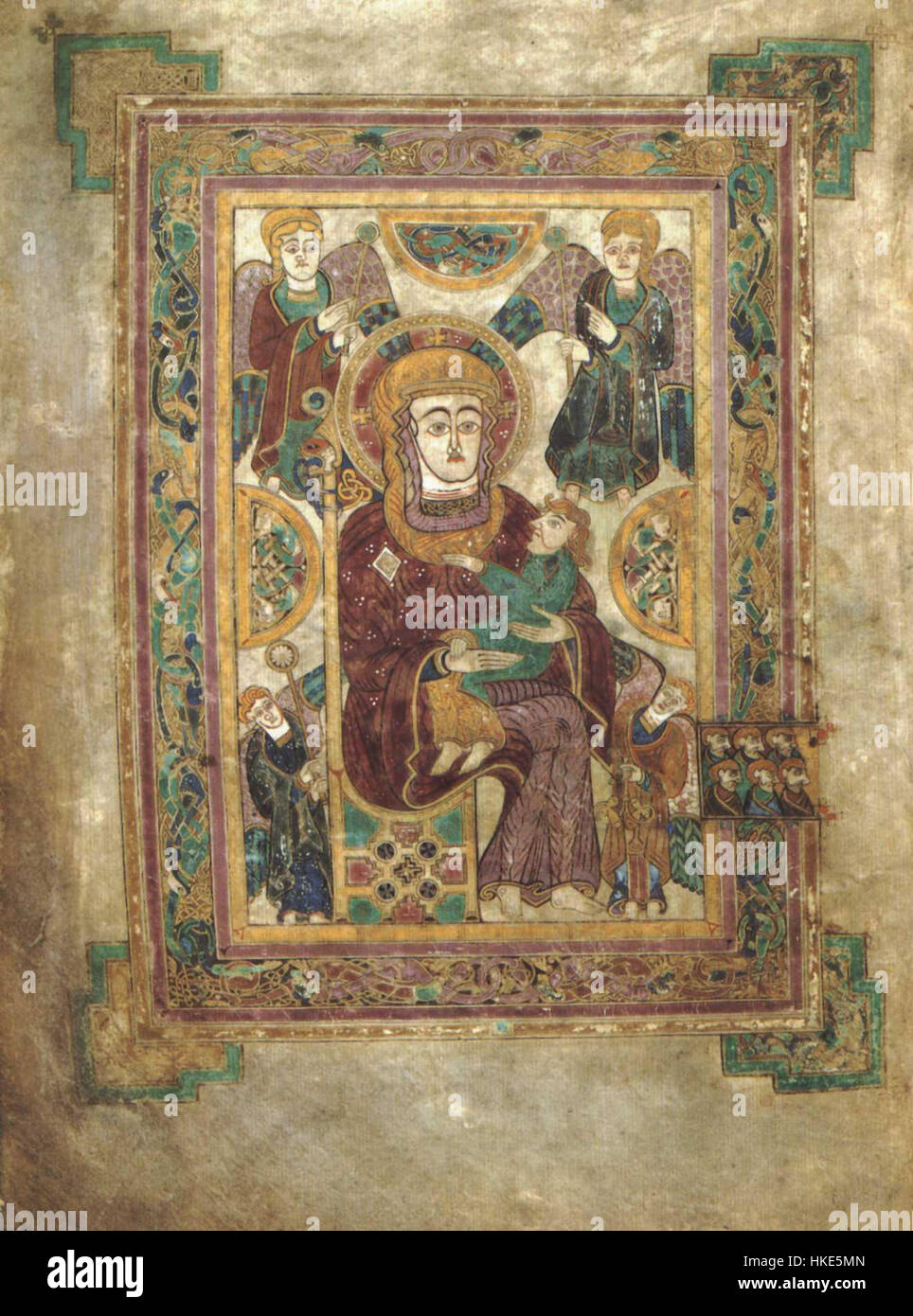 This manuscript illumination, known as Kells Folio 007v, features a ...