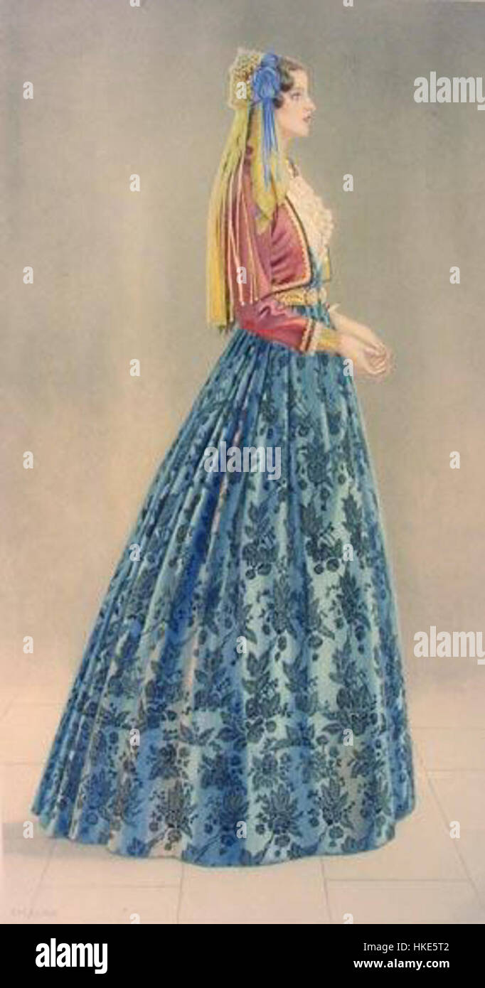 This artwork showcases the traditional costumes of Thessaly, Greece ...