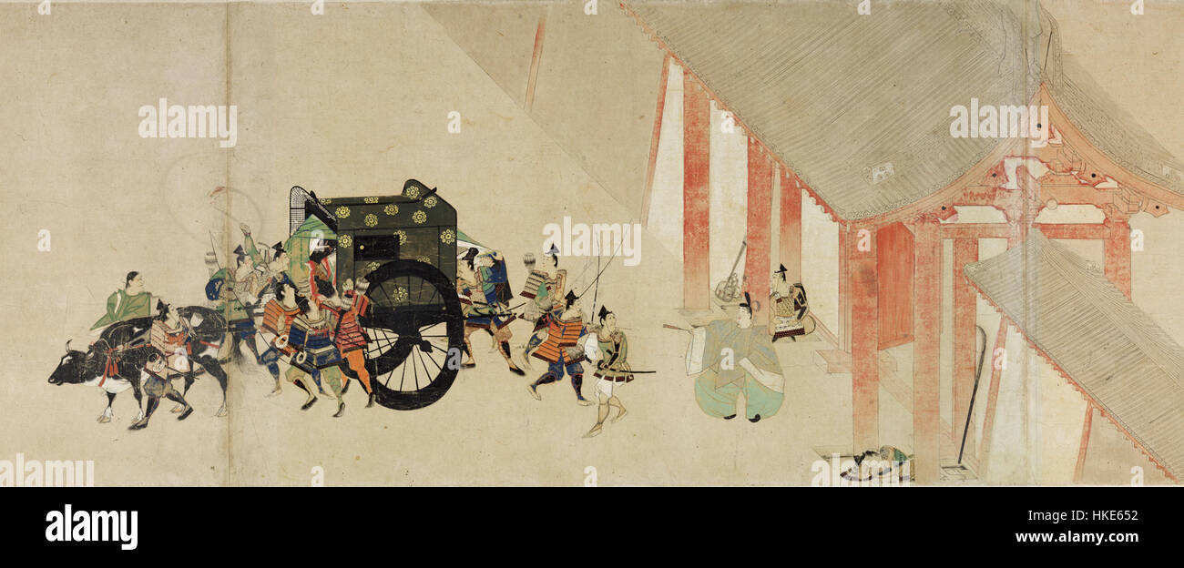 The Heiji Monogatari Emaki, a Japanese painted handscroll from the late ...