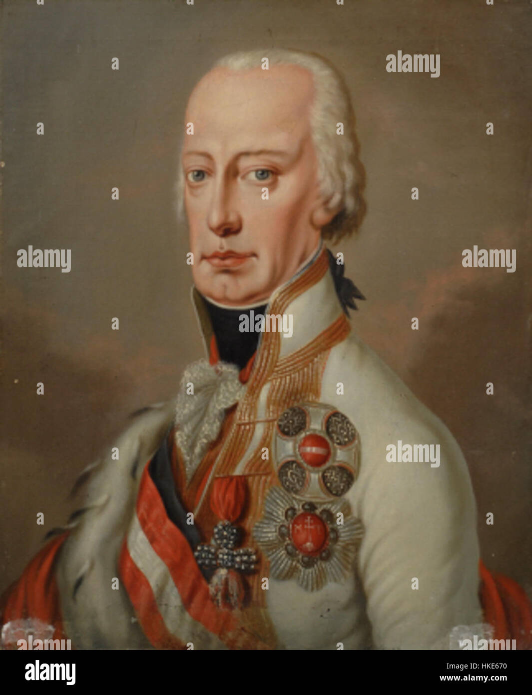 This headshot of Emperor Francis II captures the emperor’s stern and ...